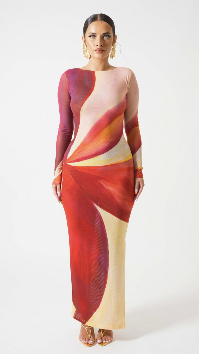 Aphrodite Long Sleeve Maxi Dress – Farai London